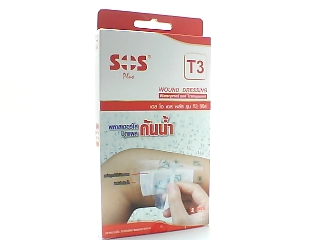 SOS PLUS พลาสเตอร์ใสปิดแผลกันน้ำ T3 6X10CM 2'S